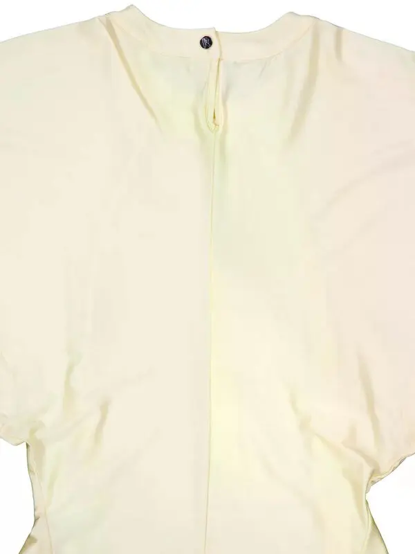 Rabanne Draped-detail Round-neck Blouse - Neutrals
