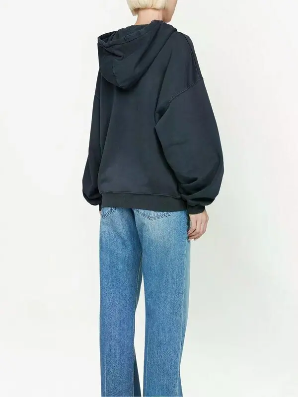 ANINE BING Harvey Logo-print Cotton Hoodie - Grey
