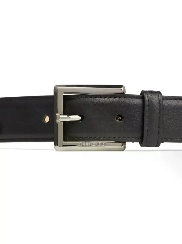 JIMMY CHOO Engraved Logo Leather Belt