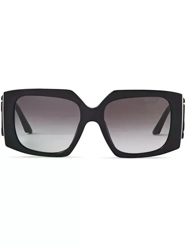 JIMMY CHOO Logo-motif Square Frame Sunglasses - Black