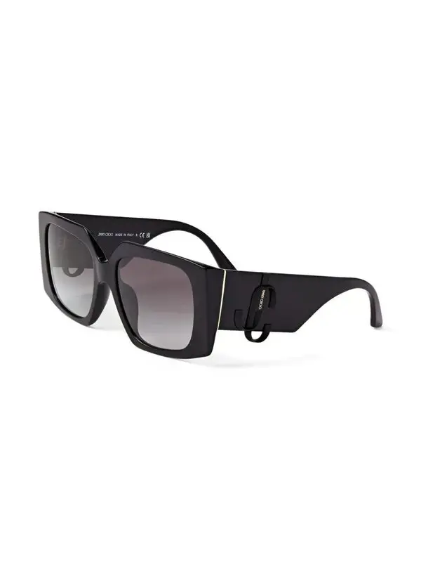 JIMMY CHOO Acetate Logo Lettering Square Frame Sunglasses