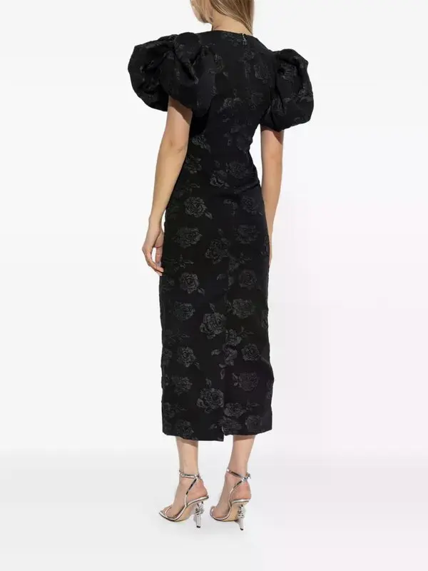 ROTATE BY BIRGER CHRISTENSEN Jacquard-pattern Midi Dress