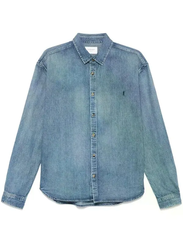 Saint Laurent Cassandre Denim Shirt - Blue