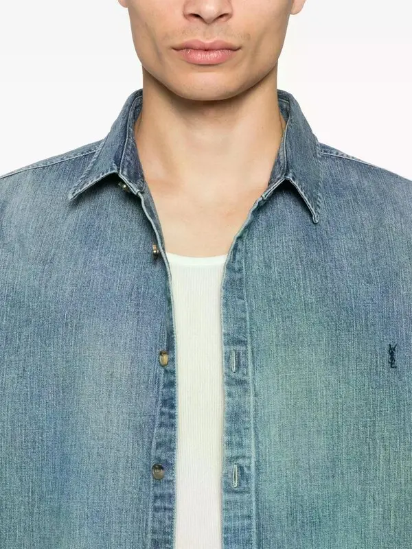 Saint Laurent Cassandre Denim Shirt - Blue