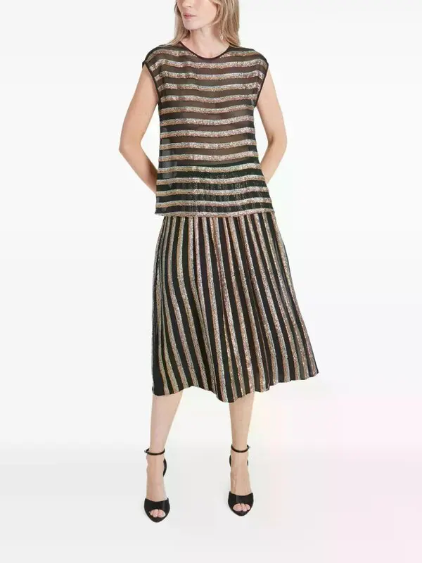 TEMPERLEY LONDON Selena Sequin Embellished Striped Top