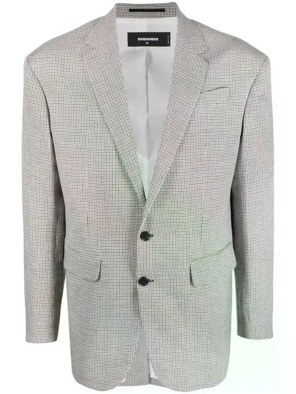 Dsquared2 Single-breasted Checked Jacket - Blue