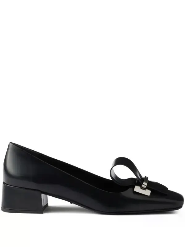 Prada 35mm Brushed-leather Pumps - Black