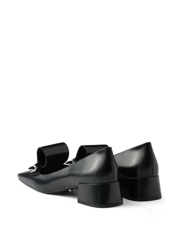 Prada 35mm Brushed-leather Pumps - Black