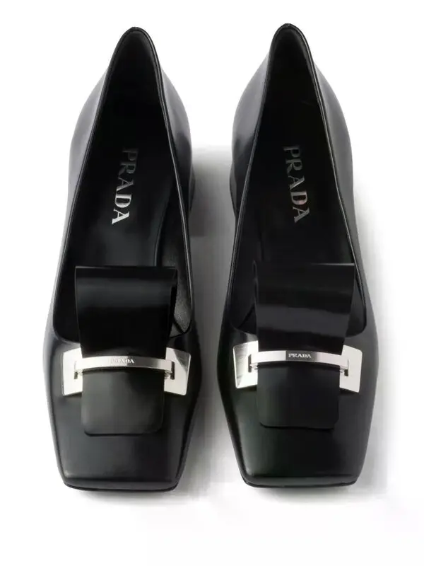 Prada 35mm Brushed-leather Pumps - Black