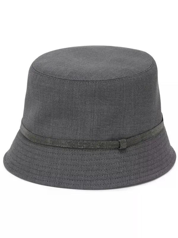 Brunello Cucinelli Monili Chain Detail Bucket Hat - Grey