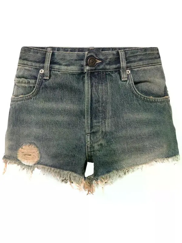 Balenciaga Logo-patch Denim Shorts