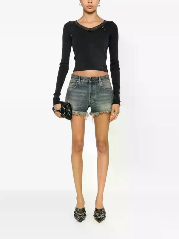 Balenciaga Logo-patch Denim Shorts