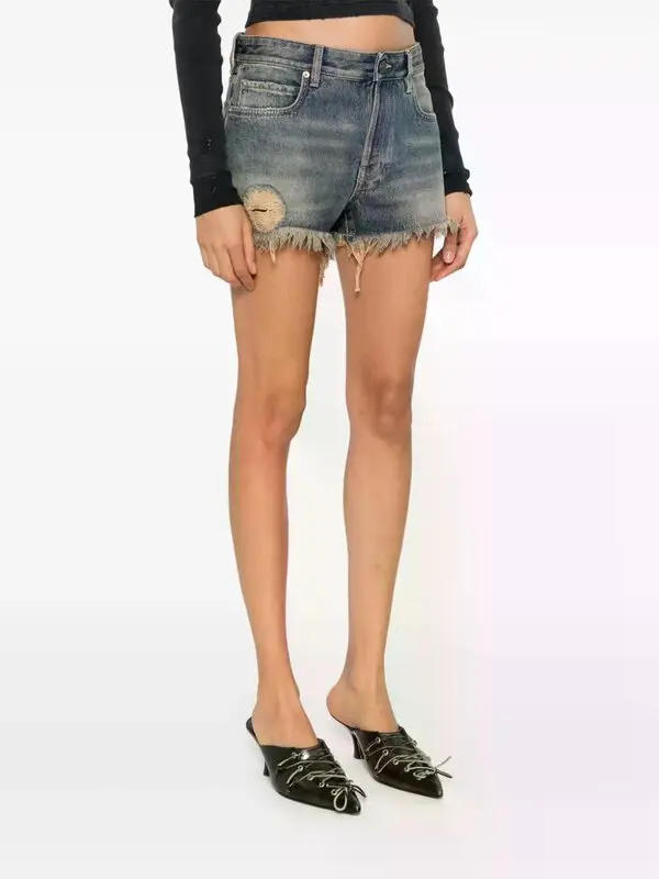 Balenciaga Logo-patch Denim Shorts