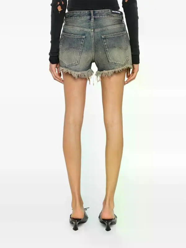 Balenciaga Logo-patch Denim Shorts