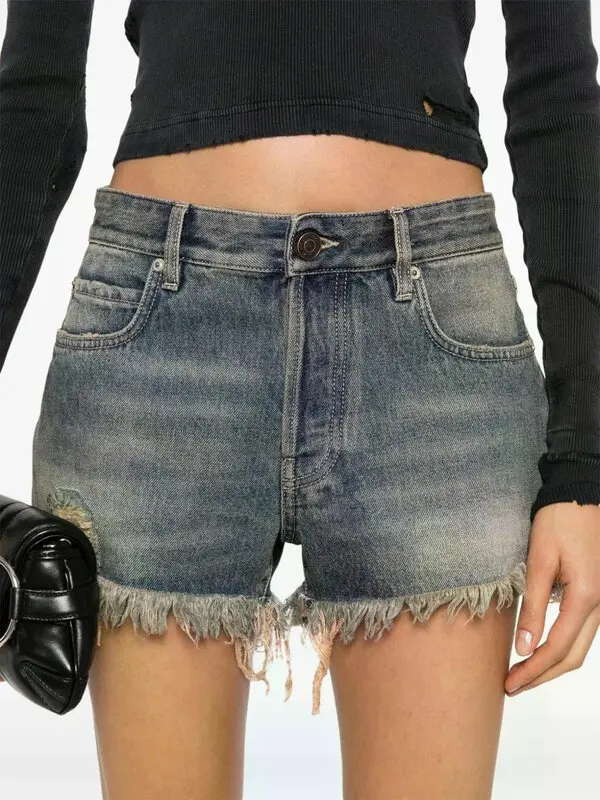 Balenciaga Logo-patch Denim Shorts