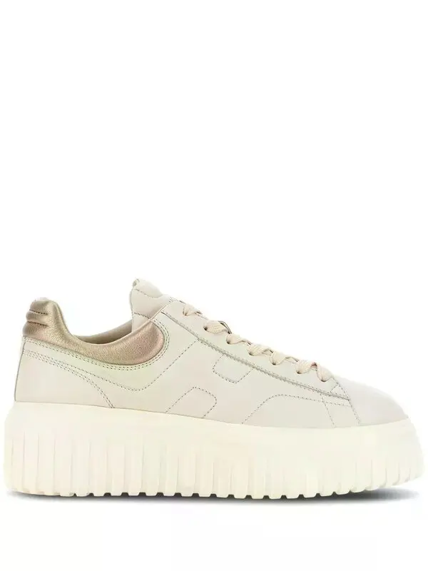 Hogan H-stripes Lace-up Leather Sneakers - Neutrals