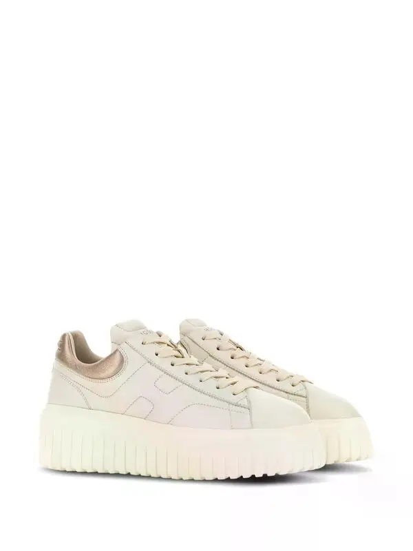 Hogan H-stripes Lace-up Leather Sneakers - Neutrals