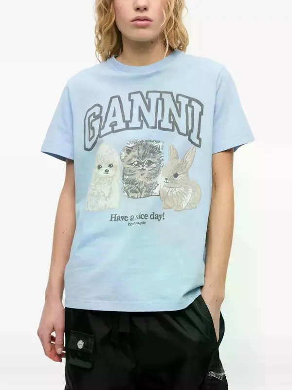 GANNI Logo-print T-shirt