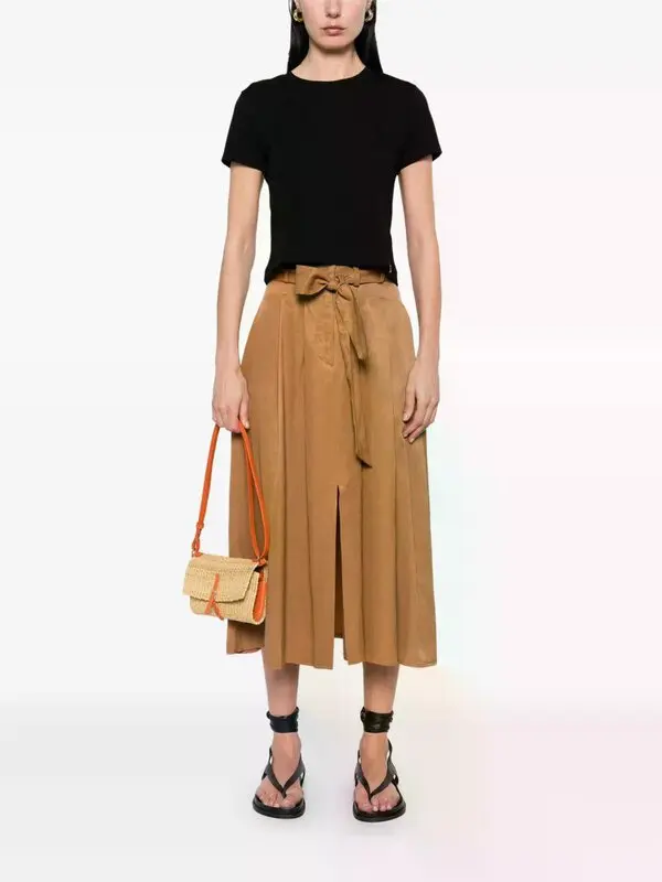 KAOS Pleated A-line Midi Skirt
