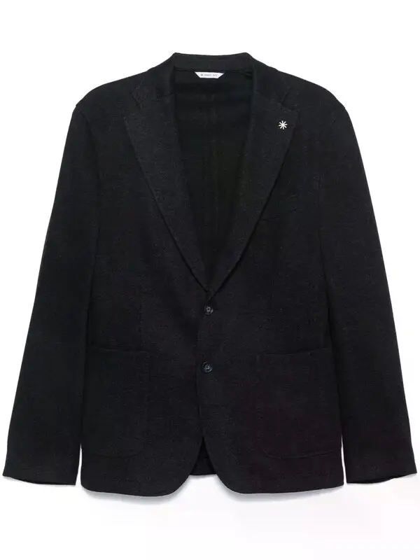 MANUEL RITZ Brooch-detail Blazer - Blue