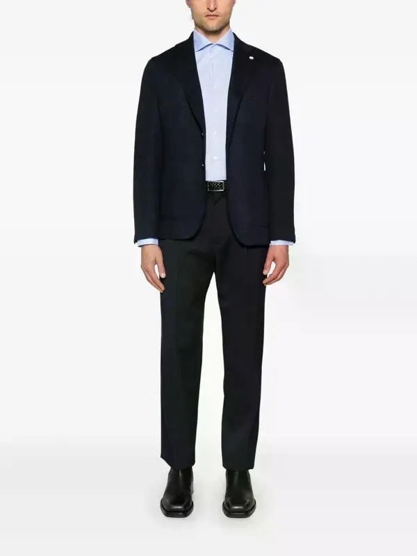 MANUEL RITZ Brooch-detail Blazer - Blue