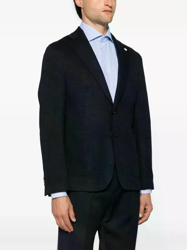 MANUEL RITZ Brooch-detail Blazer - Blue