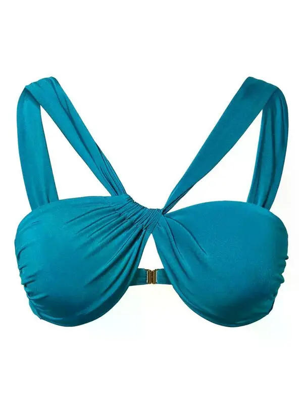 TWINSET Ruched Bandeau Bikini Top - Blue