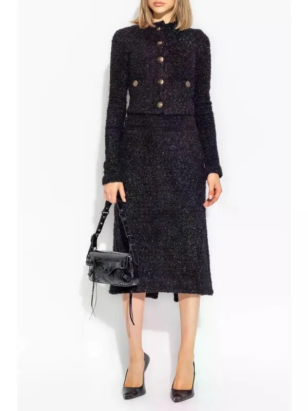Balenciaga Tweed Midi Skirt