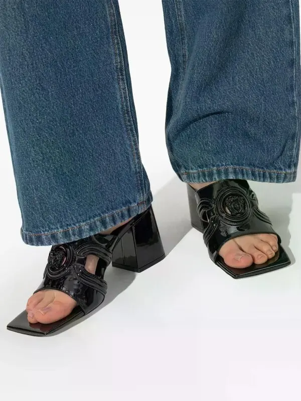 Versace Medusa '95 Patent Sandals - Black