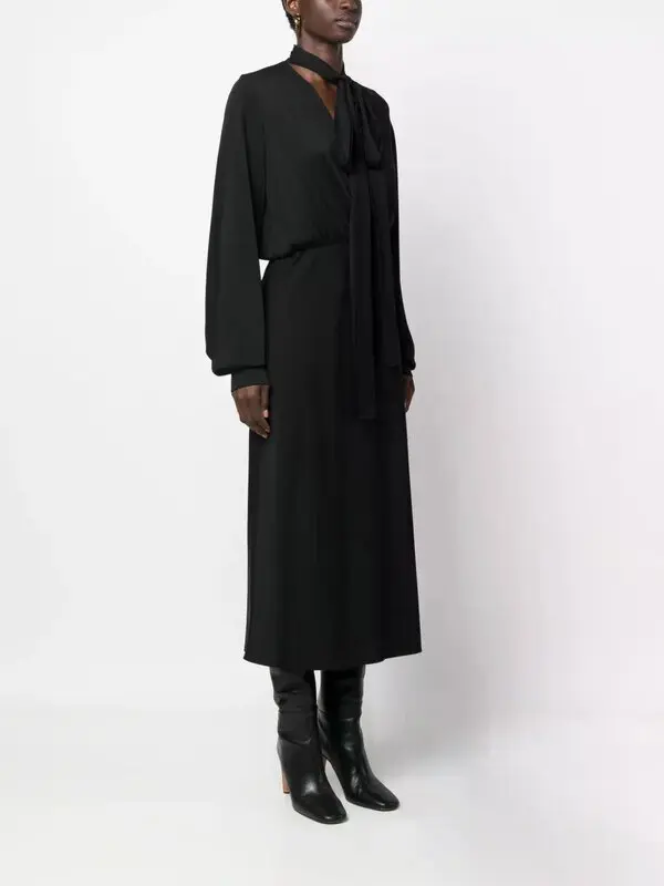 Sportmax Attached-scarf Silk-blend Midi Dress