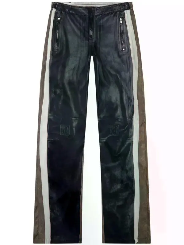 DIESEL® Side-stripe Straight-leg Trousers - Black