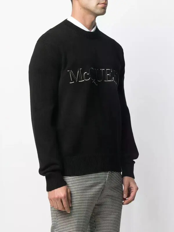 Alexander McQueen Logo-embroidered Knitted Jumper