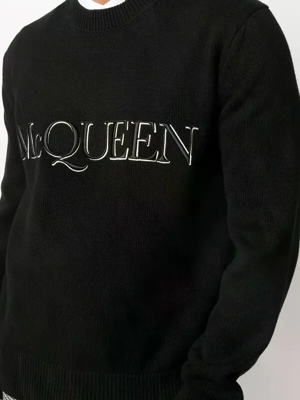 Alexander McQueen Logo-embroidered Knitted Jumper