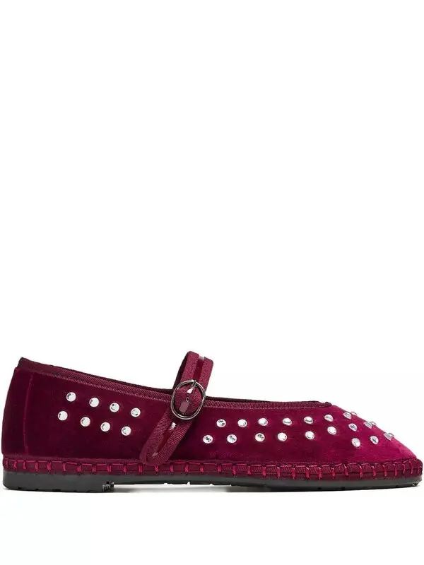 FLABELUS Mae Stud-embellished Ballet Flats - Red