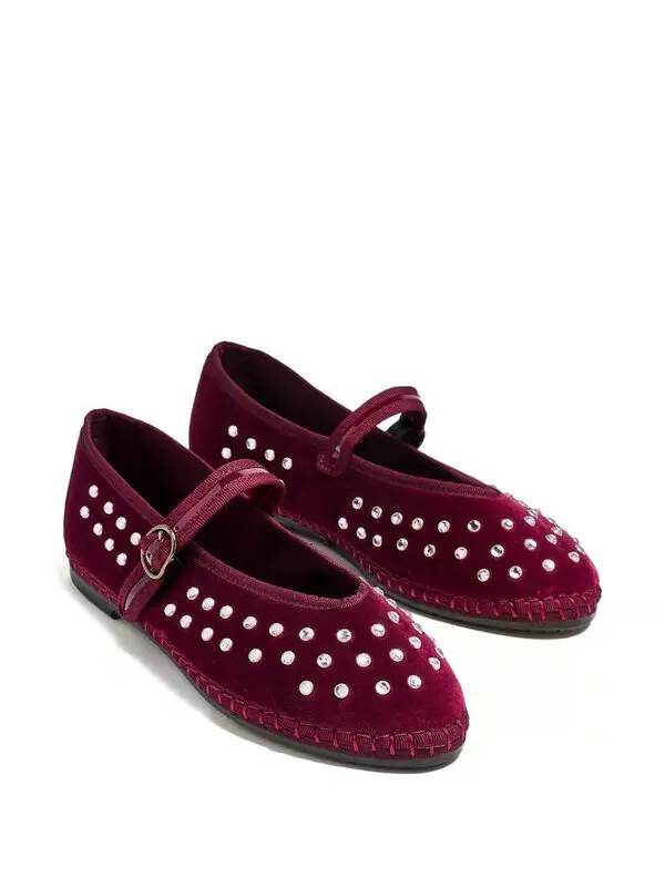 FLABELUS Mae Stud-embellished Ballet Flats - Red