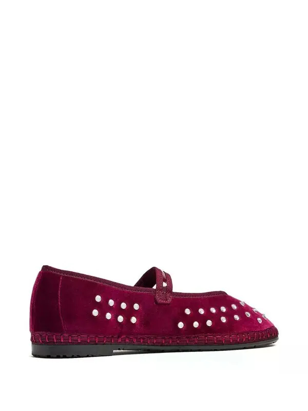 FLABELUS Mae Stud-embellished Ballet Flats - Red