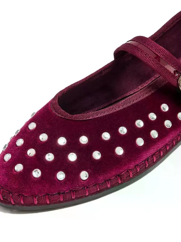 FLABELUS Mae Stud-embellished Ballet Flats - Red