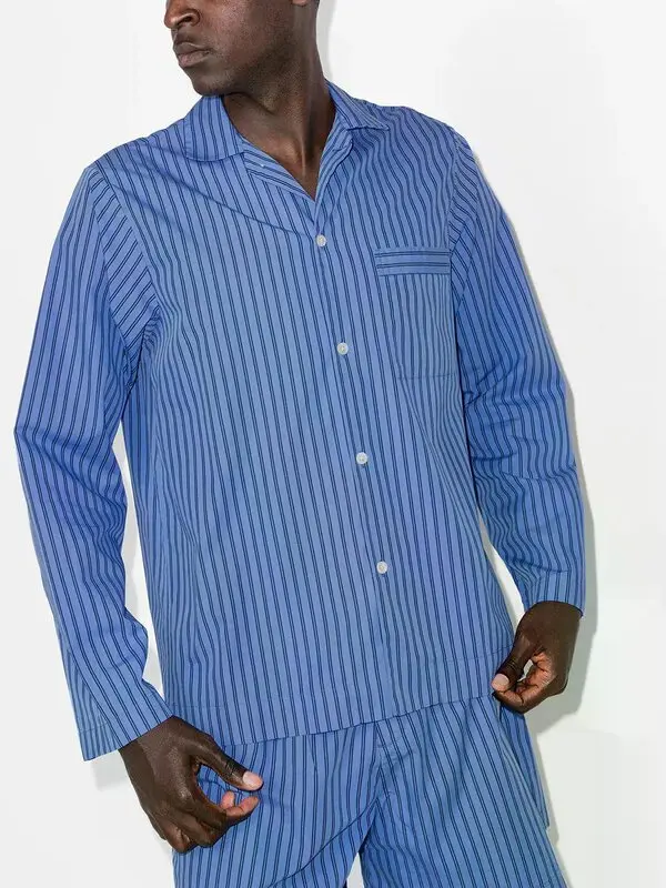 TEKLA Striped Poplin Pajama Shirt