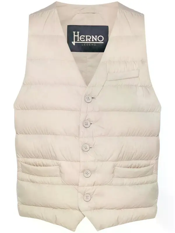 Herno Quilted Down Gilet - Brown
