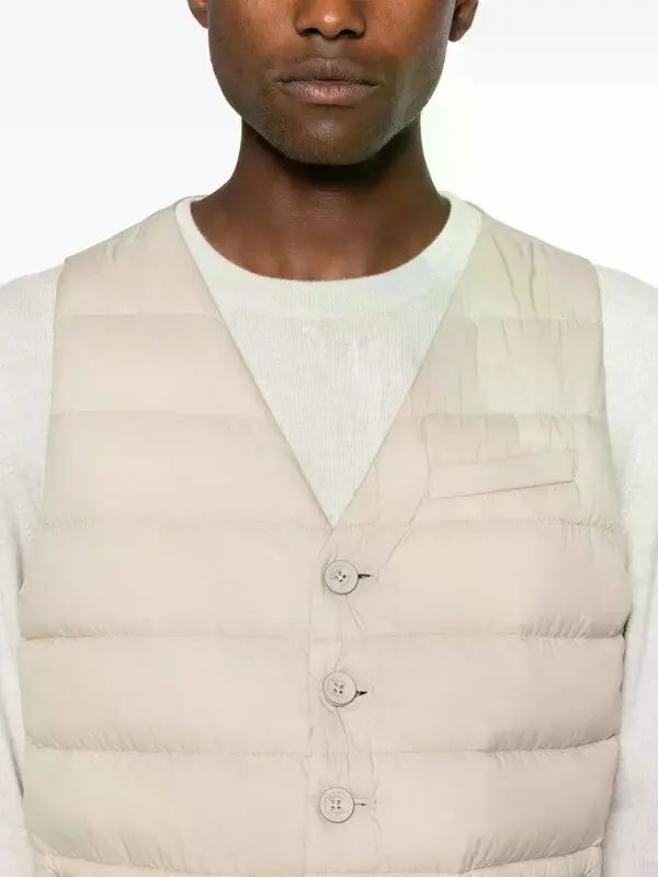 Herno Quilted Down Gilet - Brown