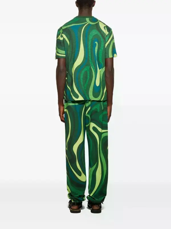 Emilio Pucci Marmo-print Track Pants - Green