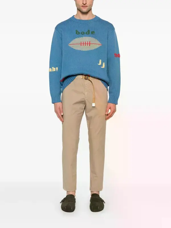 WHITE SAND Belted Chino Trousers