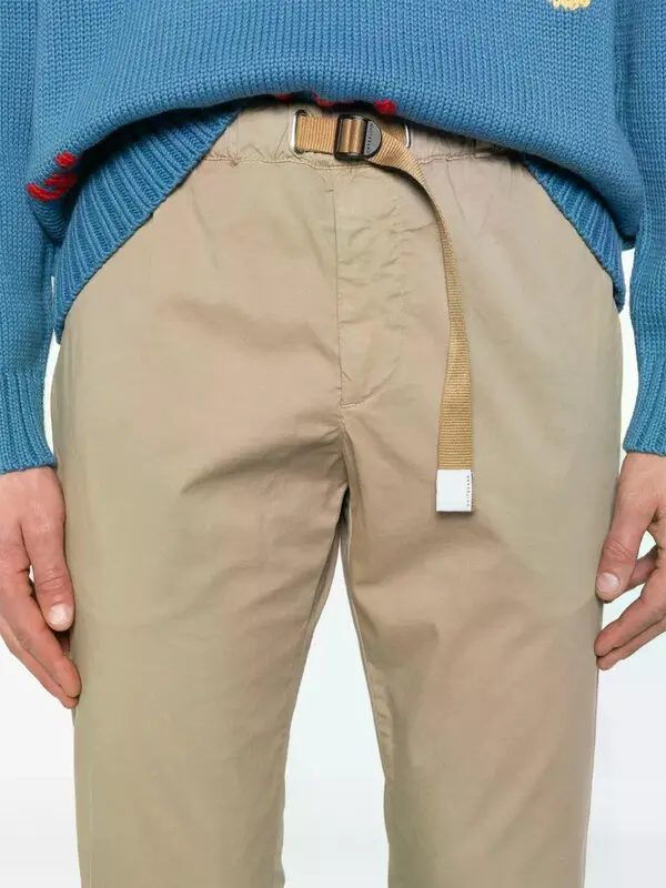 WHITE SAND Belted Chino Trousers