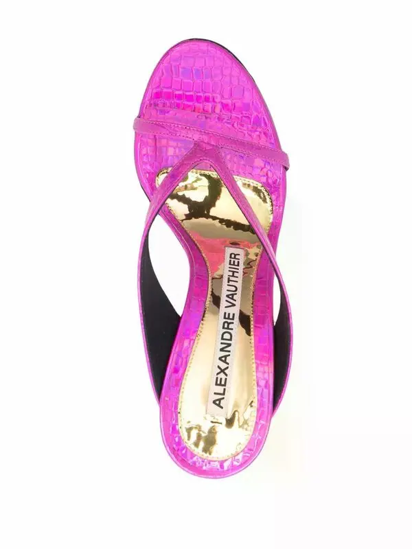Alexandre Vauthier Crocodile-effect Strappy 110mm Sandals