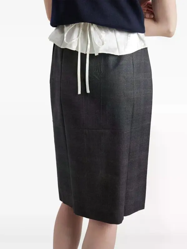 Prada Wool Check Pattern Skirt - Grey