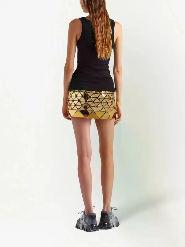 Prada Ribbed-knit Jersey Tank Top With Triangle Logo - Black