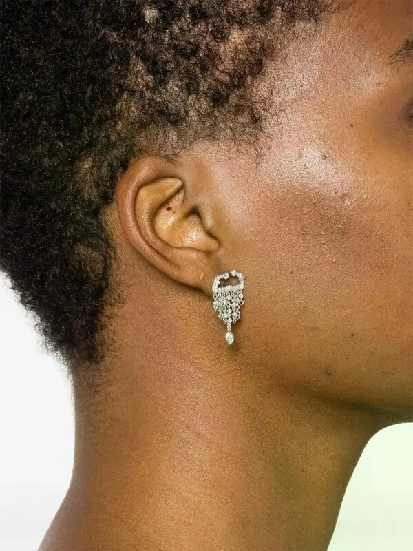 Yvonne Léon 18kt White Gold Diamond Drop Earrings