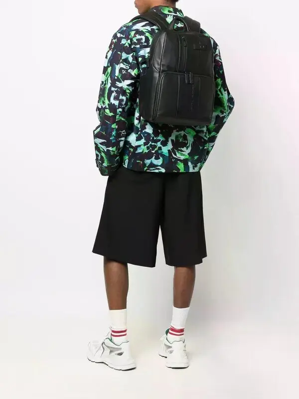 PIQUADRO Panelled Leather Backpack