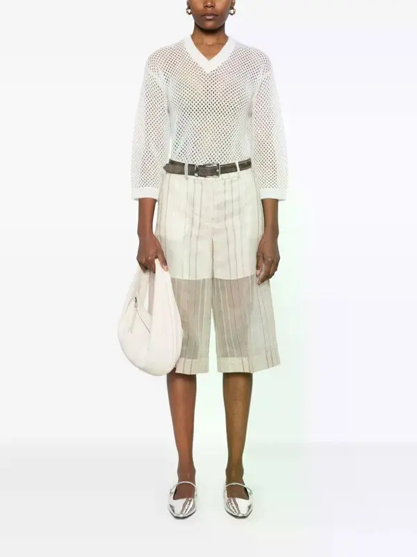 Peserico Striped Knee-length Shorts
