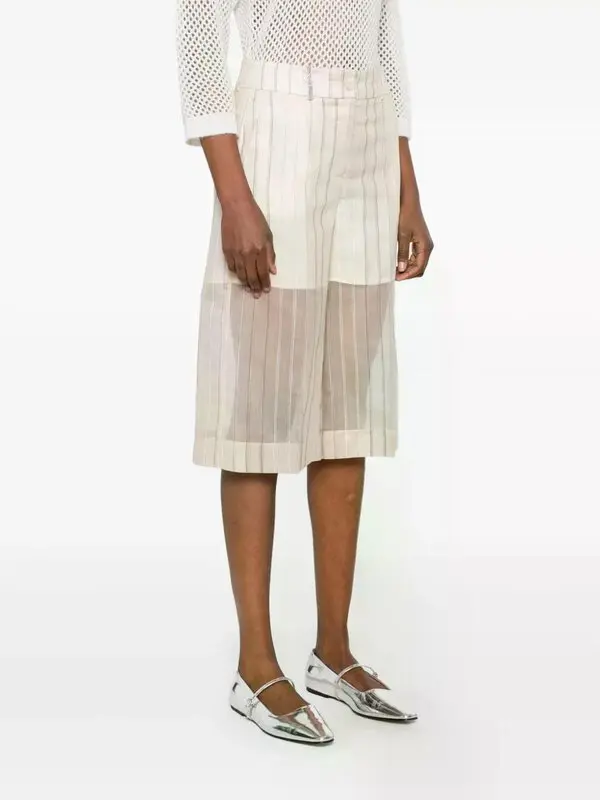 Peserico Striped Knee-length Shorts